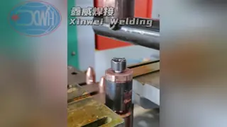 Welding M8 nut to tube with fixed spot welder machine