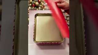 Christmas Red Square Tin Box Square Metal Container for Candies, Cookies & Holiday Gifts