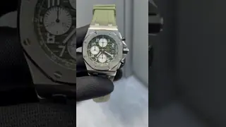 Octagonal Sport Chronograph Watch Military Green Rubber Strap Luxury Sports Wristwatch For Men