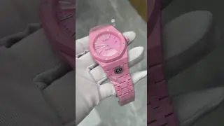Full Pink Ceramic Octagon Ladies Watch Grid Dial Calendar Fashion Women Wristwatch
