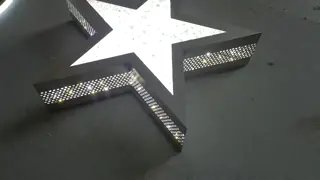 3D Sparkling Crystal Face LED Star Sign with Perforated Side Lighting | Custom Manufacturer