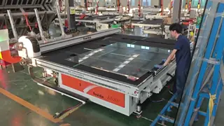 CNC glass all in one cutting machine 操作
