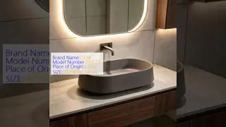 Modern Oval Stone Vessel Sink Luxury Matte Finish