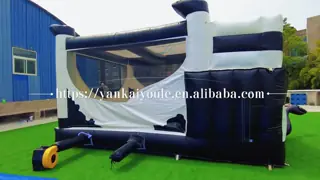 Inflatable Cow Bounce House with Slide for Kids Parties