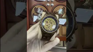 Vintage Skeleton Chronograph Men Watch Wrist Show & Unboxing