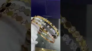 Gold Silver Honeycomb Hexagon Bangle Bracelet Paved Zircon Women Jewelry