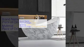 Modern Wave Series Solid Surface Freestanding Bathtub