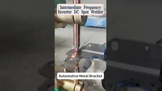 Automotive Metal Brackets Are Precisely Spot Welded with a Vertical Medium-Frequency Welder