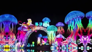 Ocean World Entrance Arch Festival Lantern Installation For Theme Park Light Festival