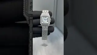 Square Full Diamond Women Watch Roman Numeral Dial Stainless Steel Luxury Quartz Wristwatch For Ladi