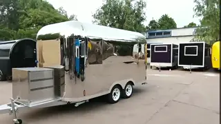 Custom Vintage Stainless Steel Mobile Food Trailer Coffee Bar Ice Cream Fast Food Catering Trailer