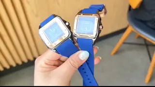 Rose Gold Square Wrist Watch Blue Rubber Strap Blue Roman Dial Date Fashion Dress Watch