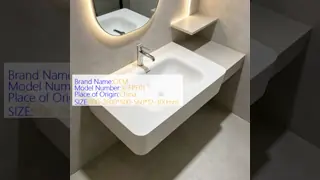 Modern Seamless Wall Hung Solid Surface Vanity Sink