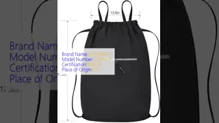 Lightweight Drawstring Backpack with Zipper Pocket for Gym