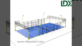 Yellow Steel Frame Panoramic Padel Court Custom Design