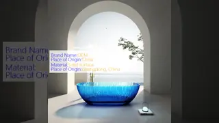 Luxury 3D Wave Solid Surface Bathtub Modern Design