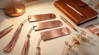 Rose Gold Double‑Sided Mirror Acrylic Wedding Favor Hang Tag