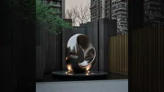 Contemporary Outdoor Stainless Steel Sculpture for Courtyard Decor
