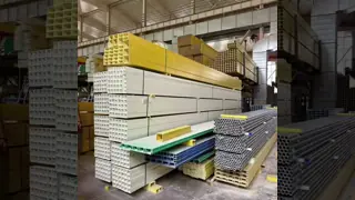 Corrosion-resistant fiberglass cable trays available in multiple sizes