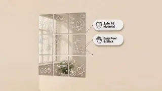 Cartoon Doodle PS Mirror Wall Stickers