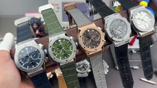 Multi-color Chronograph Men Watch Leather Strap Luxury Automatic Wristwatch