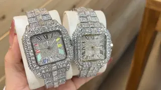 Iced Out Square Bling Watch | Full Paved Simulated Diamond Stainless Steel Hip‑Hop Wrist Watch
