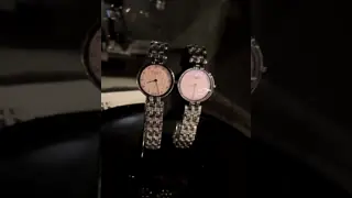Pink Dial Silver Steel Women's Watch