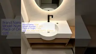 Modern Solid Surface Wall Hung Sink for Minimalist Bathrooms
