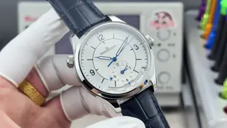 Men’s World‑Time Business Watch | Blue Leather Strap Wristwatch for Wholesale