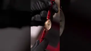 Diamond Bezel Red Leather Vintage Ladies Watch