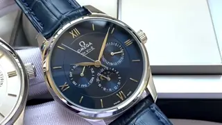 Blue Dial Leather Strap Men Automatic Watch Moon Phase Multifunction Wristwatch