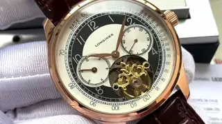 Luxury Two-tone Gold Stainless Steel Men's Automatic Watch Multifunction Calendar Wristwatch