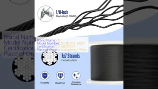 Black Oxide T316 Stainless Steel Wire Rope for Trellis