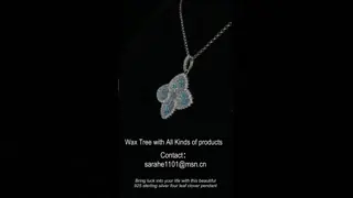 925 Sterling Silver Four Leaf Clover Pendant for Good Luck