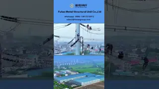 ANSI/ISO Certified 9m Galvanised steel Utility Pole – 11kV Power Distribution (350daN / 200daN)