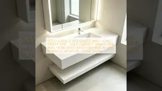 Modern Seamless Wall Hung Solid Surface Vanity Sink