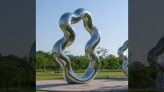 Reflective Modern Stainless Steel Sculpture for Garden Landscape Decor