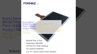 High Resolution TFT LCD Panel 800x480 RGB Interface