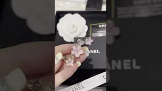 Pink Enamel Double Flower Drop Dangle Earrings For Women
