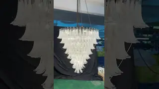 Custom Spanish Marble Column Waterfall Crystal Large Chandelier Gold Finish Luxury Hotel Project Lig