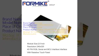 .8 Inch TFT Touch Screen Module High Resolution Display