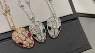 Snake Head Pendant Necklace Full Paved Crystal Women Luxury Jewelry
