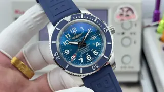 Blue Diver Men Automatic Watch Rotating Bezel Rubber Strap Wristwatch