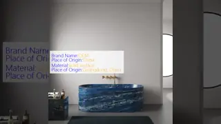Luxury Marble Effect Solid Surface Bathtub for Home Spa