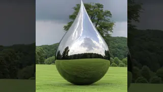 Large Mirror Finished Water Drop Stainless Steel Sculpture Outdoor Landscape Art