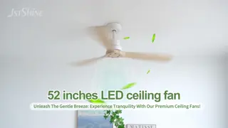 Modern 52 Inch Solid Wood Ceiling Fan for Elegant Homes