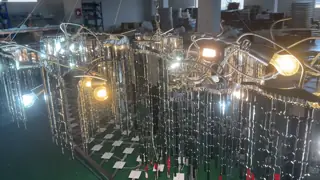 Custom Crystal Ring Chandelier Gold Finish Large Contemporary Hotel Club Villa Luxury Pendant Light
