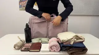 Foldable Travel Duffel Bag with Luggage Sleeve and Large Capacity