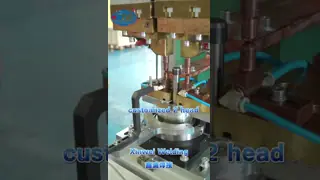 Welding saw blade with double head resistance welder