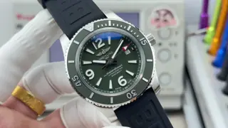 Green Dial Diver Men Automatic Watch Rotating Bezel Black Rubber Strap